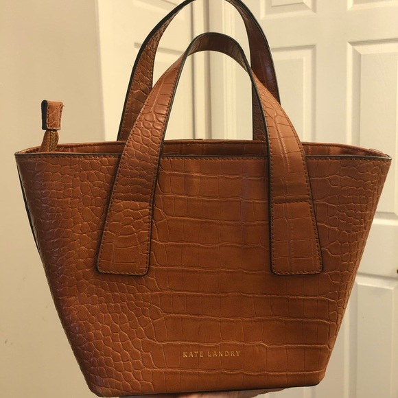 Kate Landry | Bags | Kate Landry Brown Leather Tote Bag | Poshmark